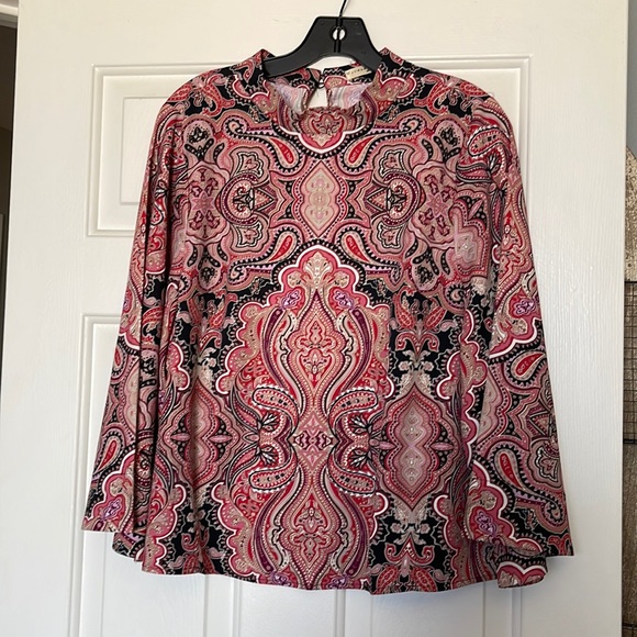 eshakti | Tops | Eshakil Paisley High Collar Blouse Large | Poshmark